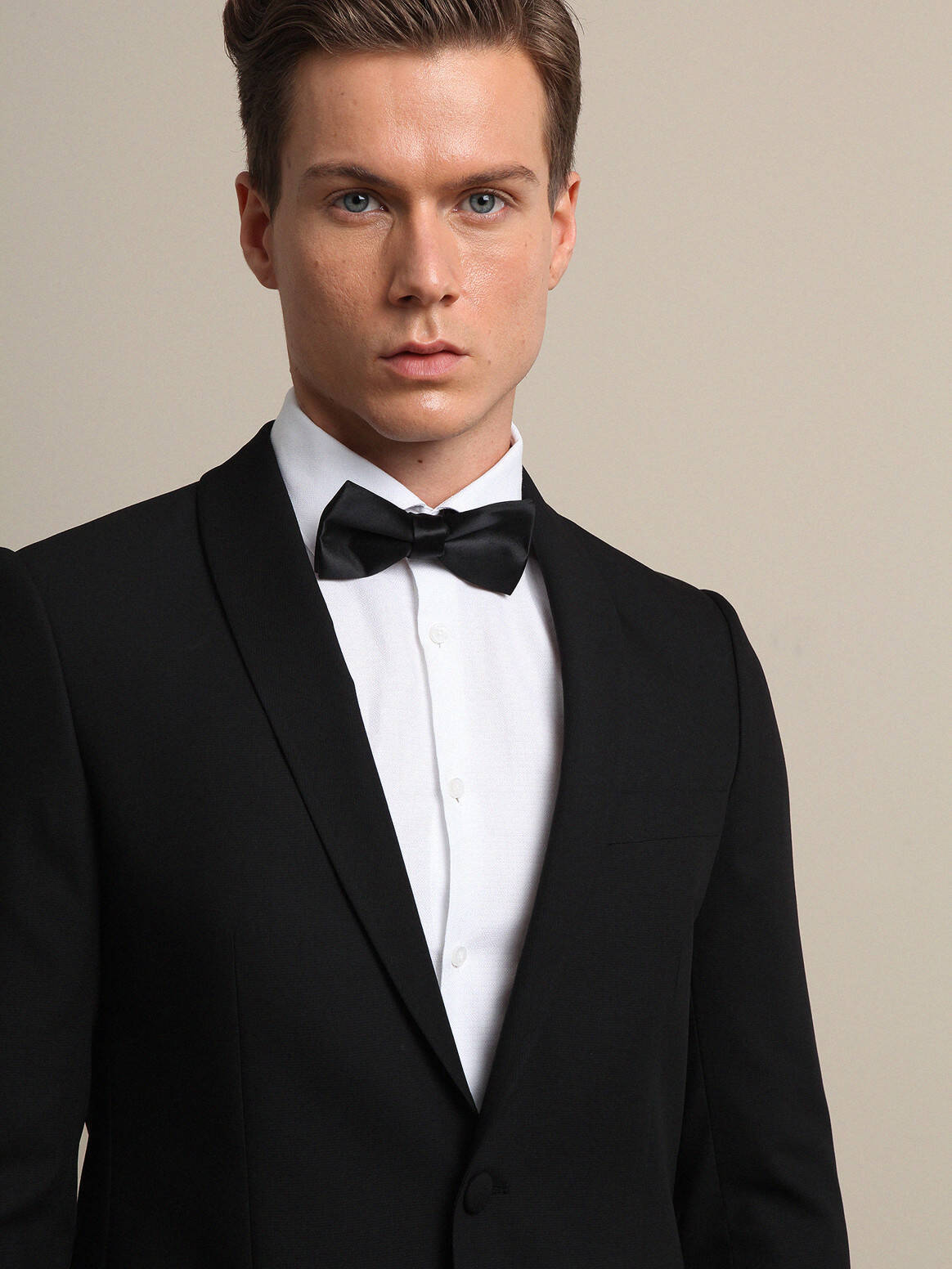 Erkek Siyah Çizgili Slim Fit Takım Elbise | KİP